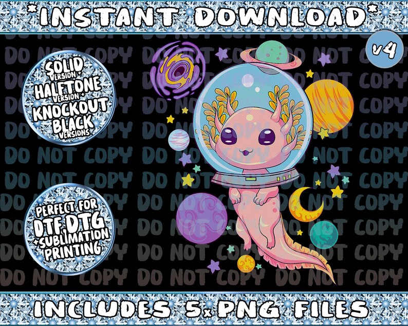 Axolotl Space Astronaut Alien Fish Planet Cute Salamander Moon Png Bundle, Trending Png, Popular ...