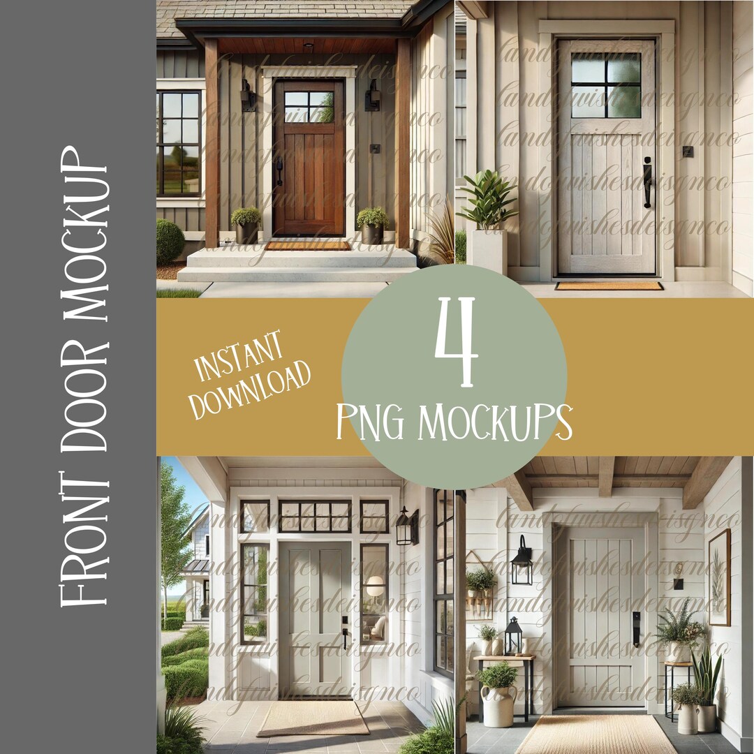 Door Mockup PNG Bundle Modern Farmhouse Front Doors, Front Door, Mockup ...