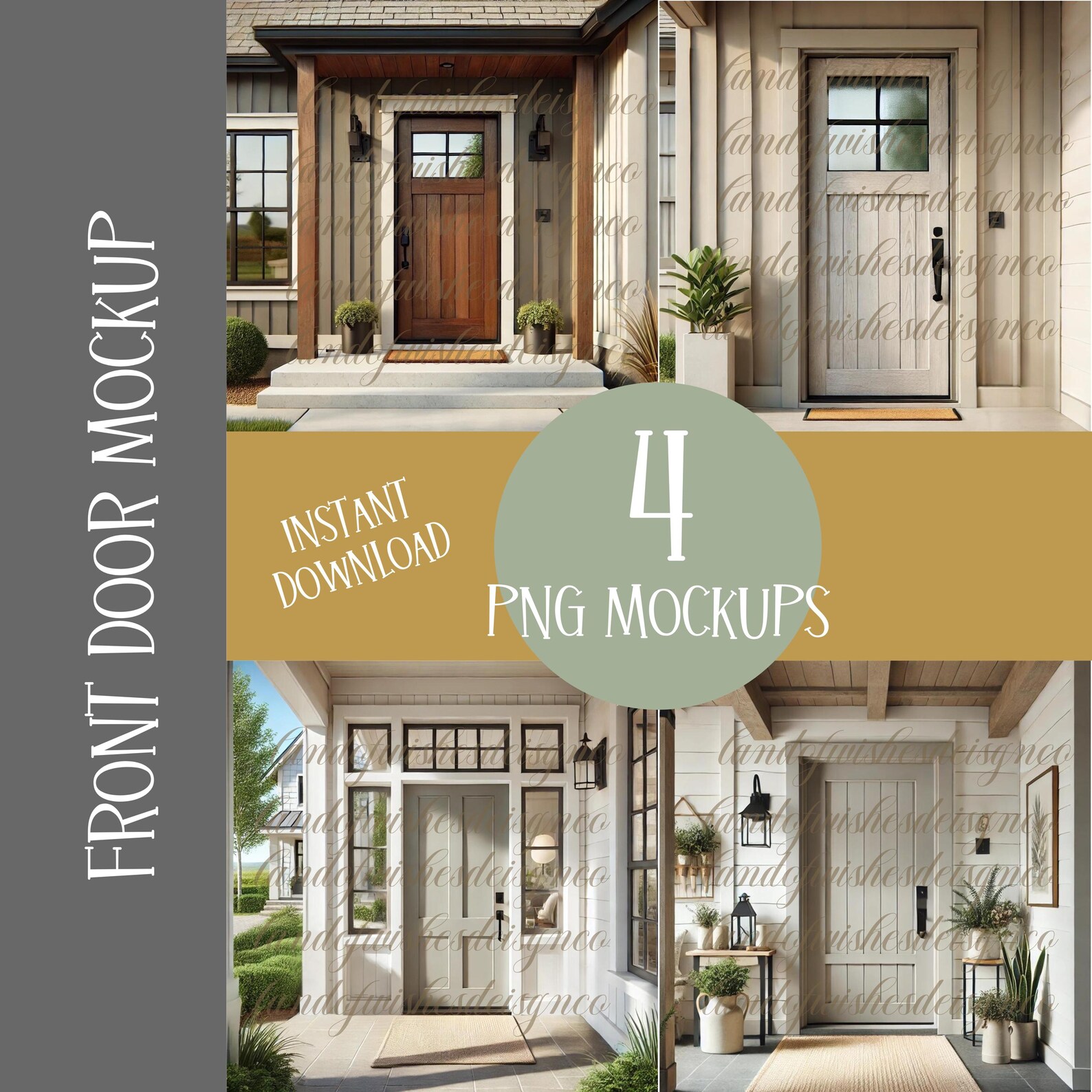 Door Mockup PNG Bundle Modern Farmhouse Front Doors, Front Door, Mockup ...
