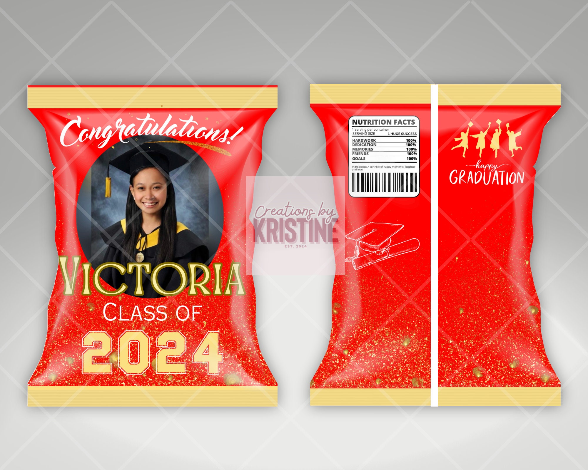 Graduation Chip Bag 2024 Template, Editable Canva Template ...