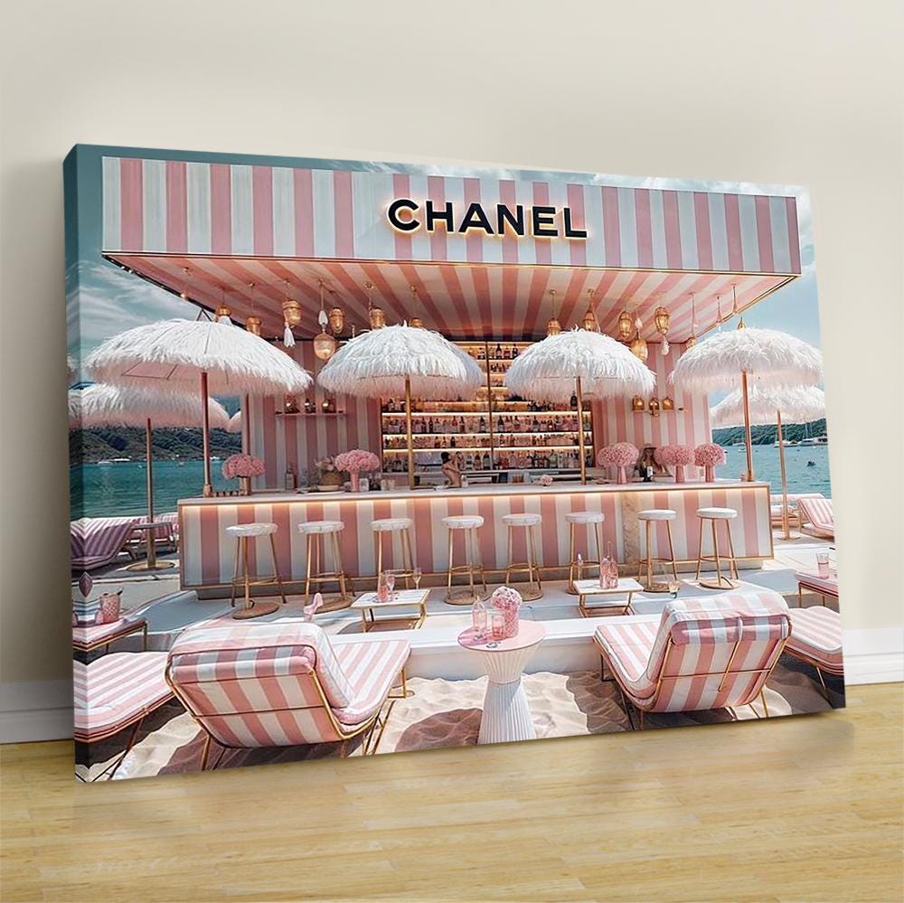 Vintage Beach Poster Print, Abstract Coastal Art, Girly Apartment Decor ...