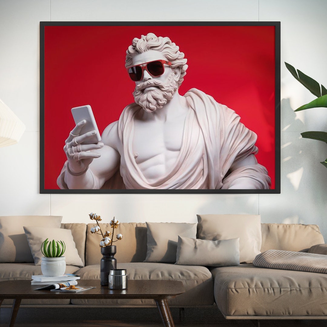 Pop Art Wall Decor Zeus Statue Wall Art Zeus Pop Art David Wall Art ...