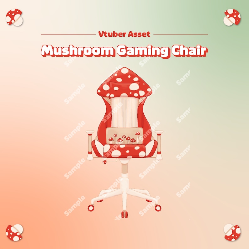 Mushroom Vtuber Gaming Chair | Vtuber Asset | PNG Tuber | Streamer - Etsy
