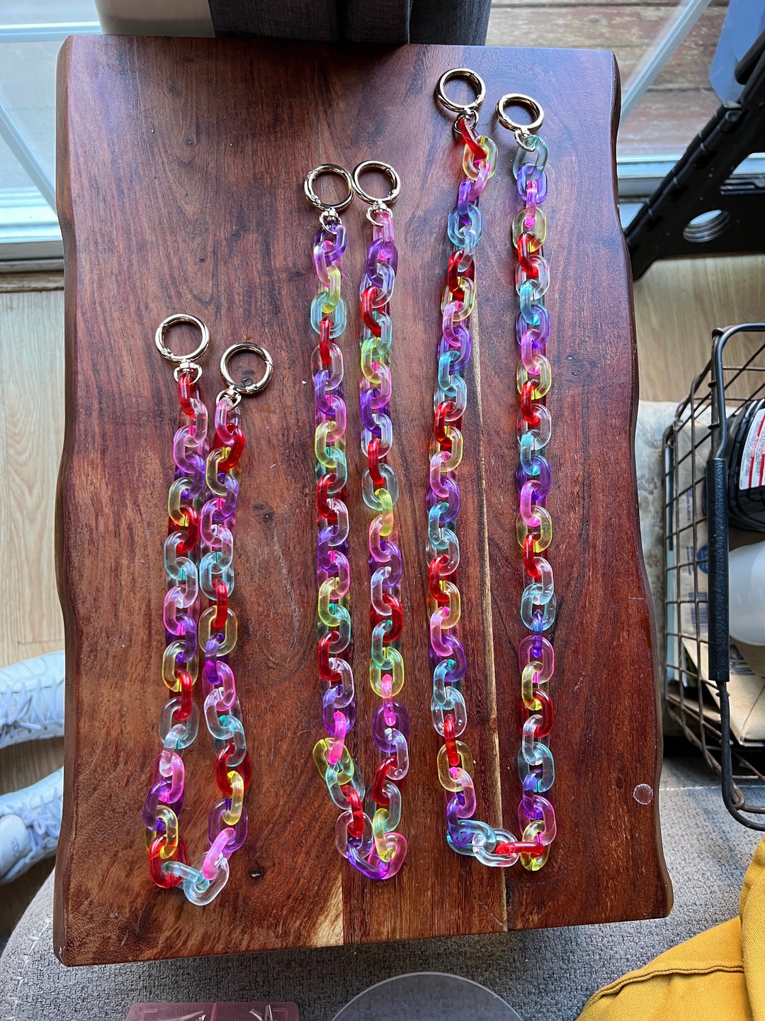 Rainbow Chain Links for Belts or Belt Loops - Etsy UK