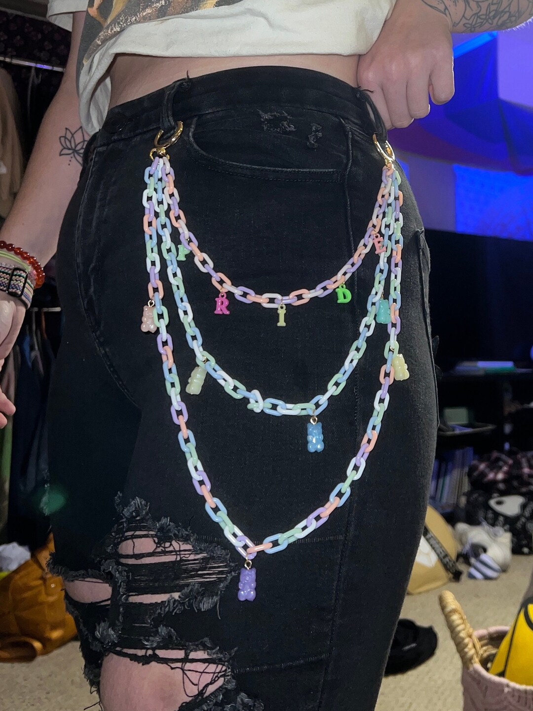 Pride Rainbow Chain Link Belt Clip - Etsy