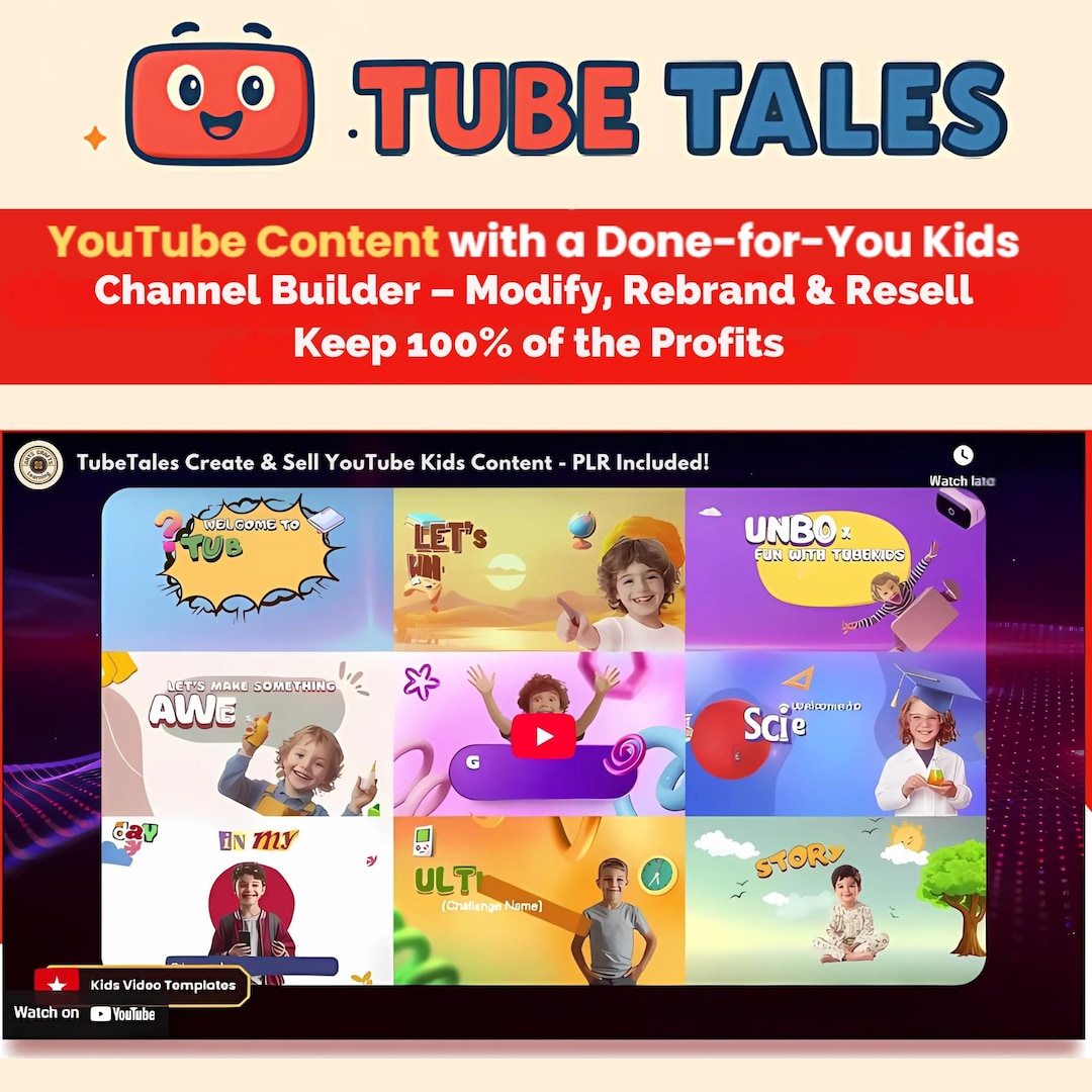 Youtube Kids Channel Builder Kit | PLR Video Templates, Animations ...