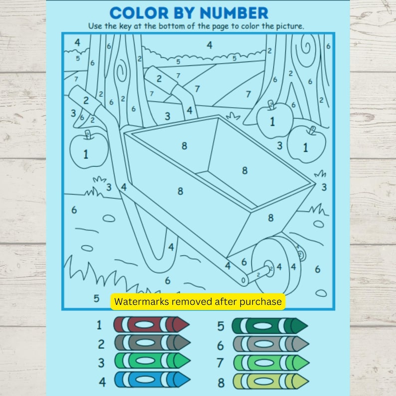 Color by Number Worksheets for Kids | Printable Activity Pages (PDF) - Etsy