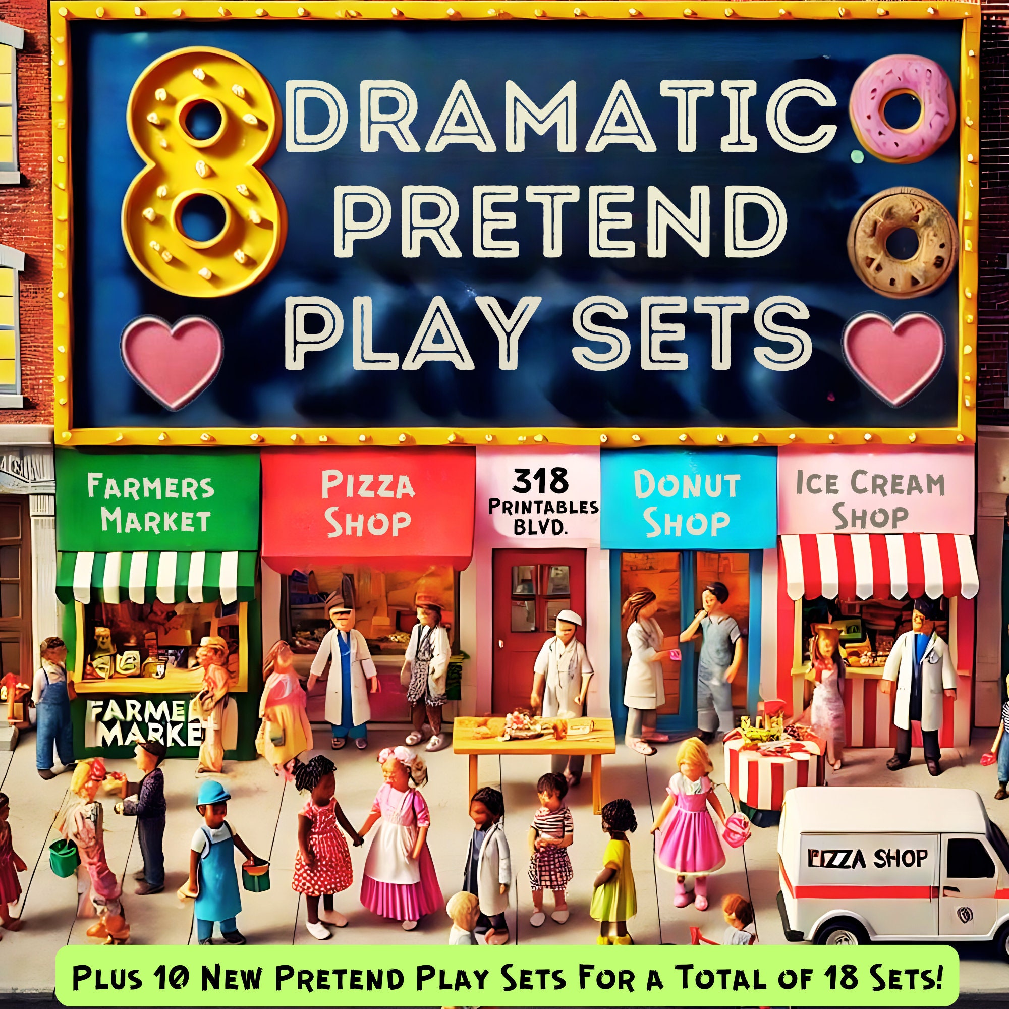 18 Pretend Play Printables PDF Bundle | 18 Dramatic Play Sets for Kids ...