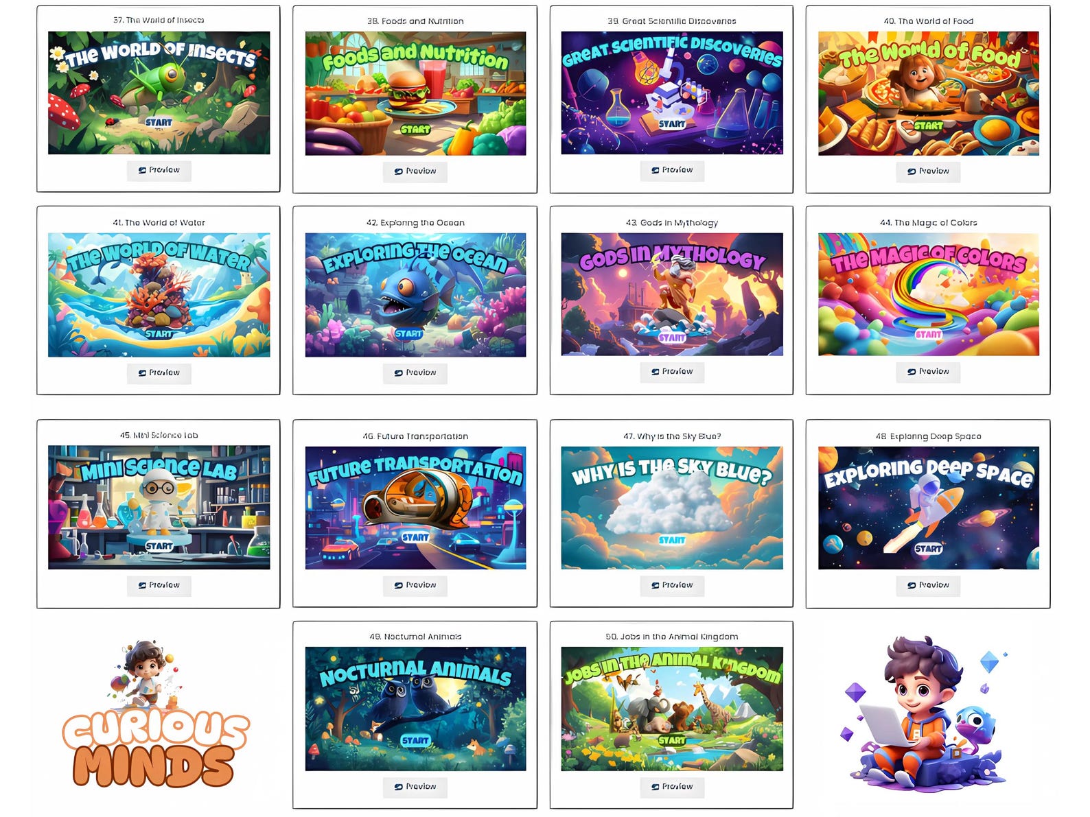 90 juegos de preguntas para niños / Canva editables, voz en off y ...