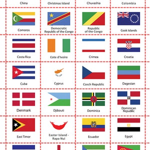 PLR 296 Country Flags Flash Cards - Country & Union Flags W/ Names ...