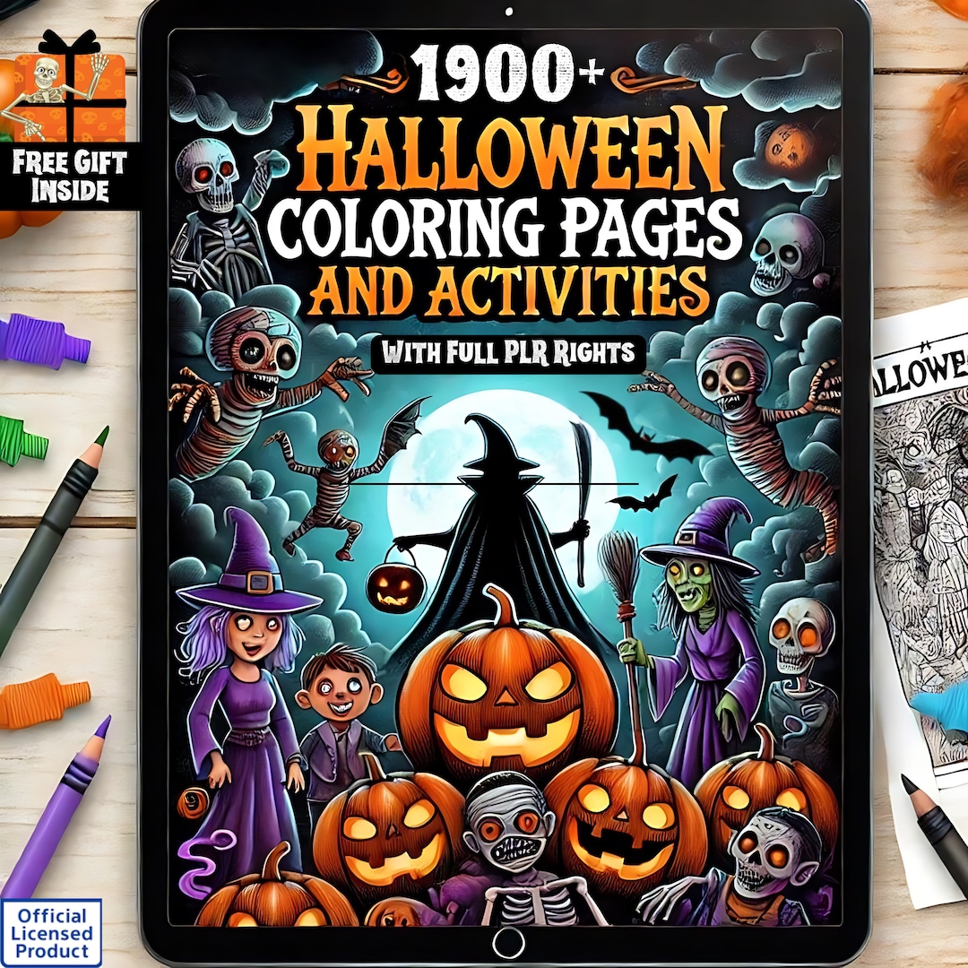 PLR 1900+ Halloween Coloring & Activity Pages With PLR Rights | Kids ...