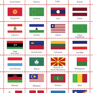 PLR 296 Country Flags Flash Cards - Country & Union Flags W/ Names ...