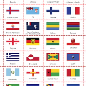 PLR 296 Country Flags Flash Cards - Country & Union Flags W/ Names ...