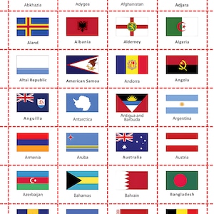 PLR 296 Country Flags Flash Cards - Country & Union Flags W/ Names ...