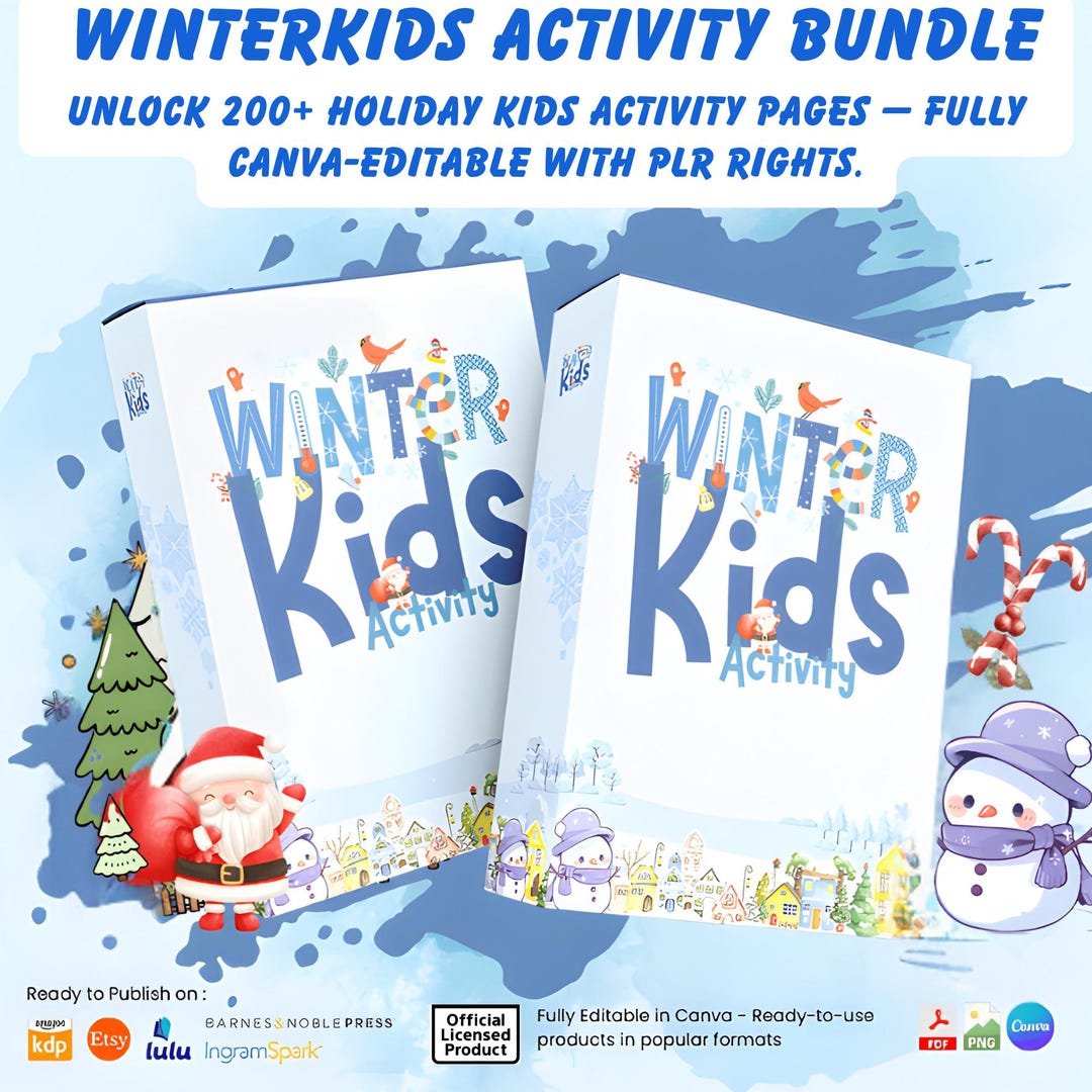 Winter Kids Activity Pages Canva Template | PLR MRR Bundle - Etsy