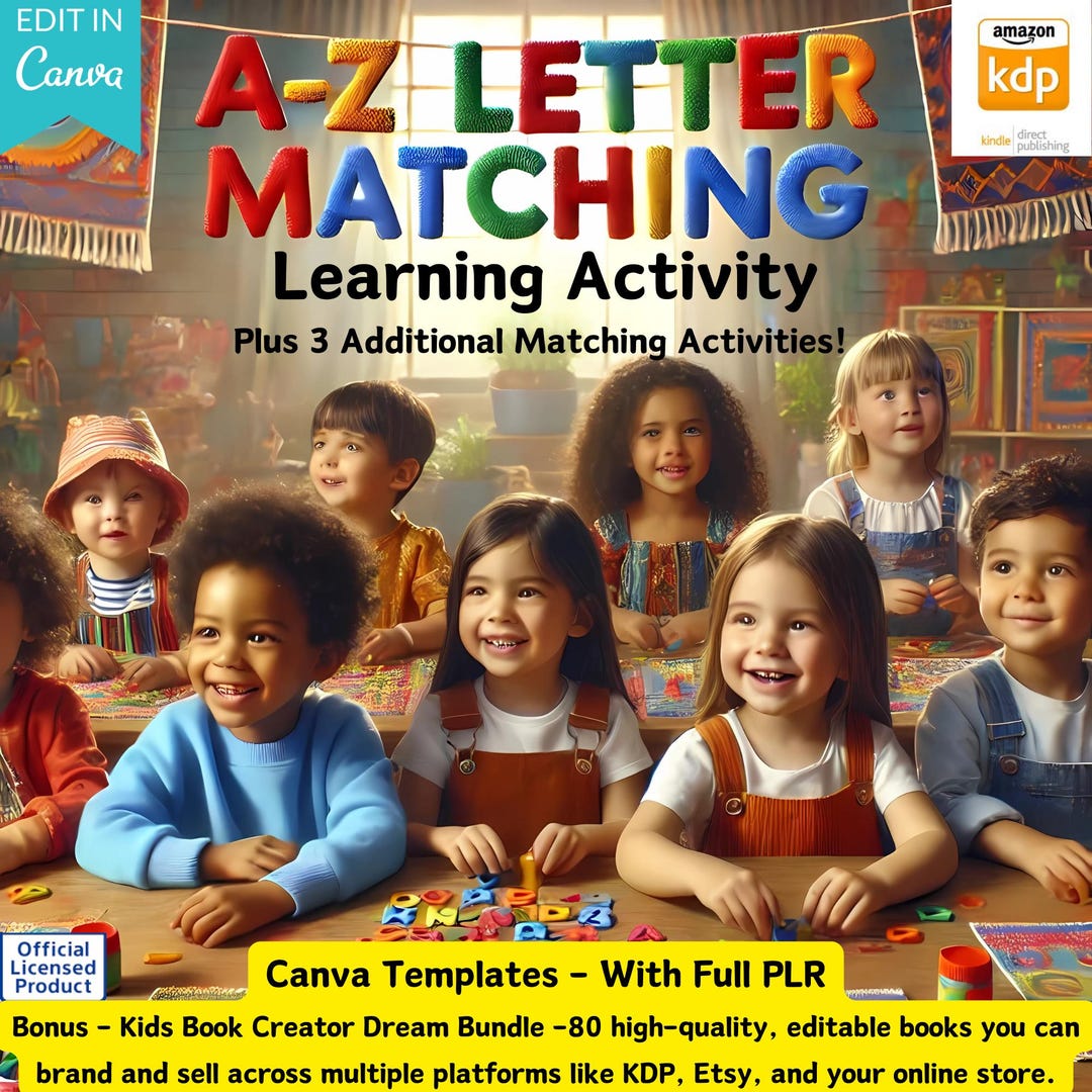 PLR A-Z Letter Matching Activity Editable Canva Templates for Teachers ...