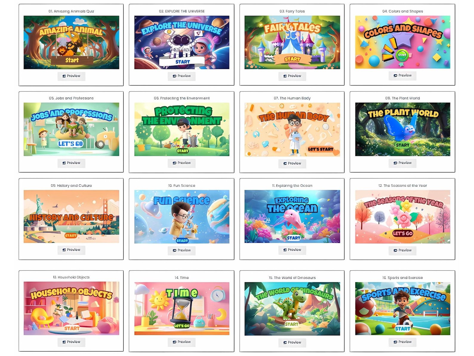 90 juegos de preguntas para niños / Canva editables, voz en off y ...