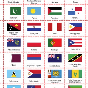 PLR 296 Country Flags Flash Cards - Country & Union Flags W/ Names ...