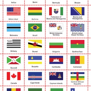 PLR 296 Country Flags Flash Cards - Country & Union Flags W/ Names ...