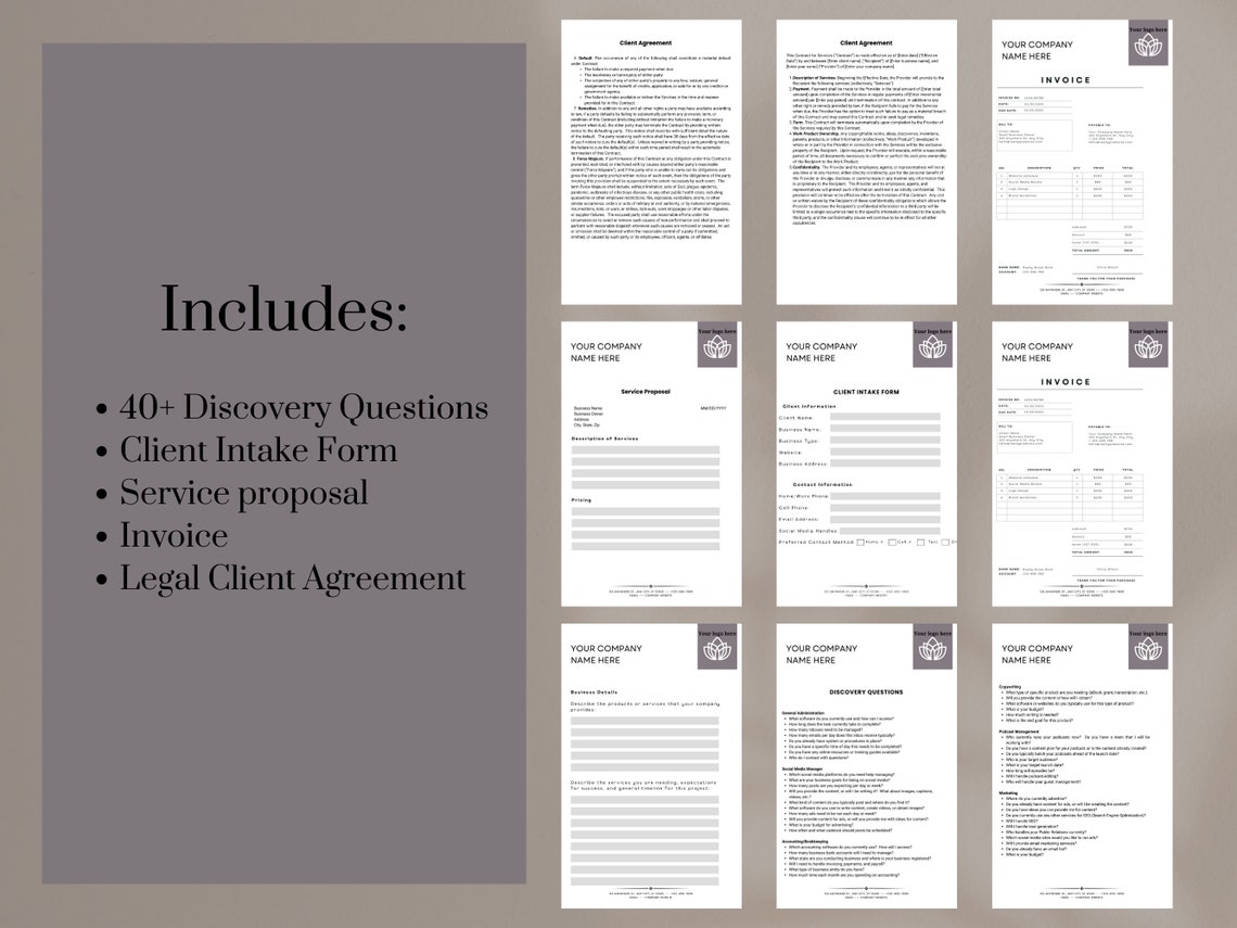 Virtual Assistant Business Documents Bundle | Discovery Questions ...