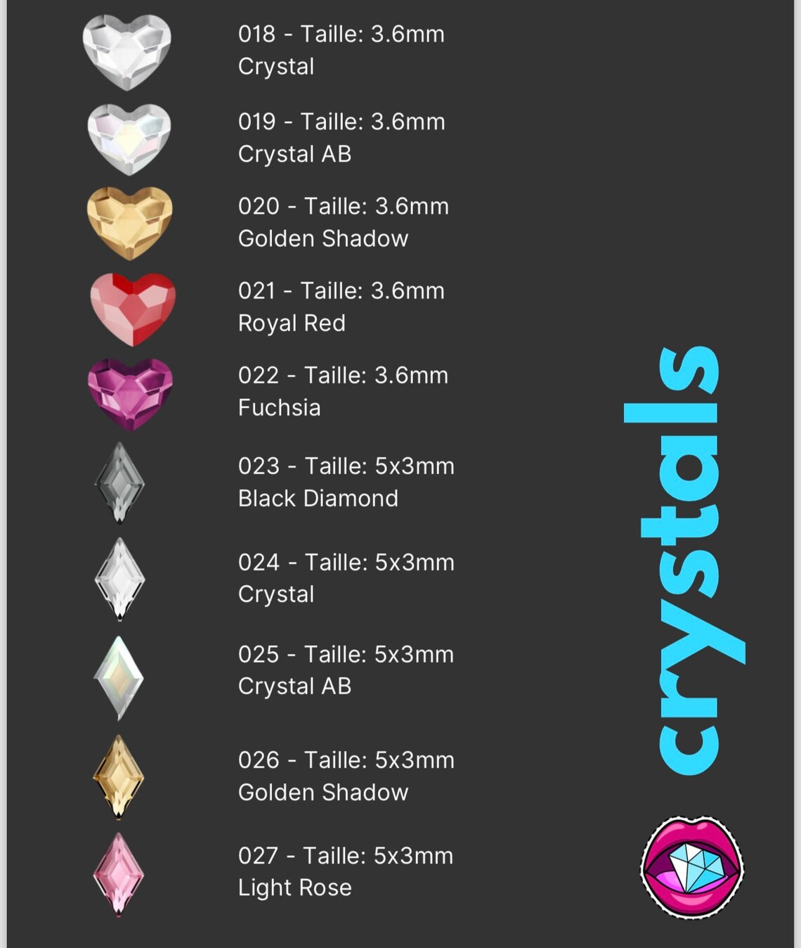 Set 20 Tooth Gems Swarovski With Shapes - Bijoux Strass Dentaires Avec ...