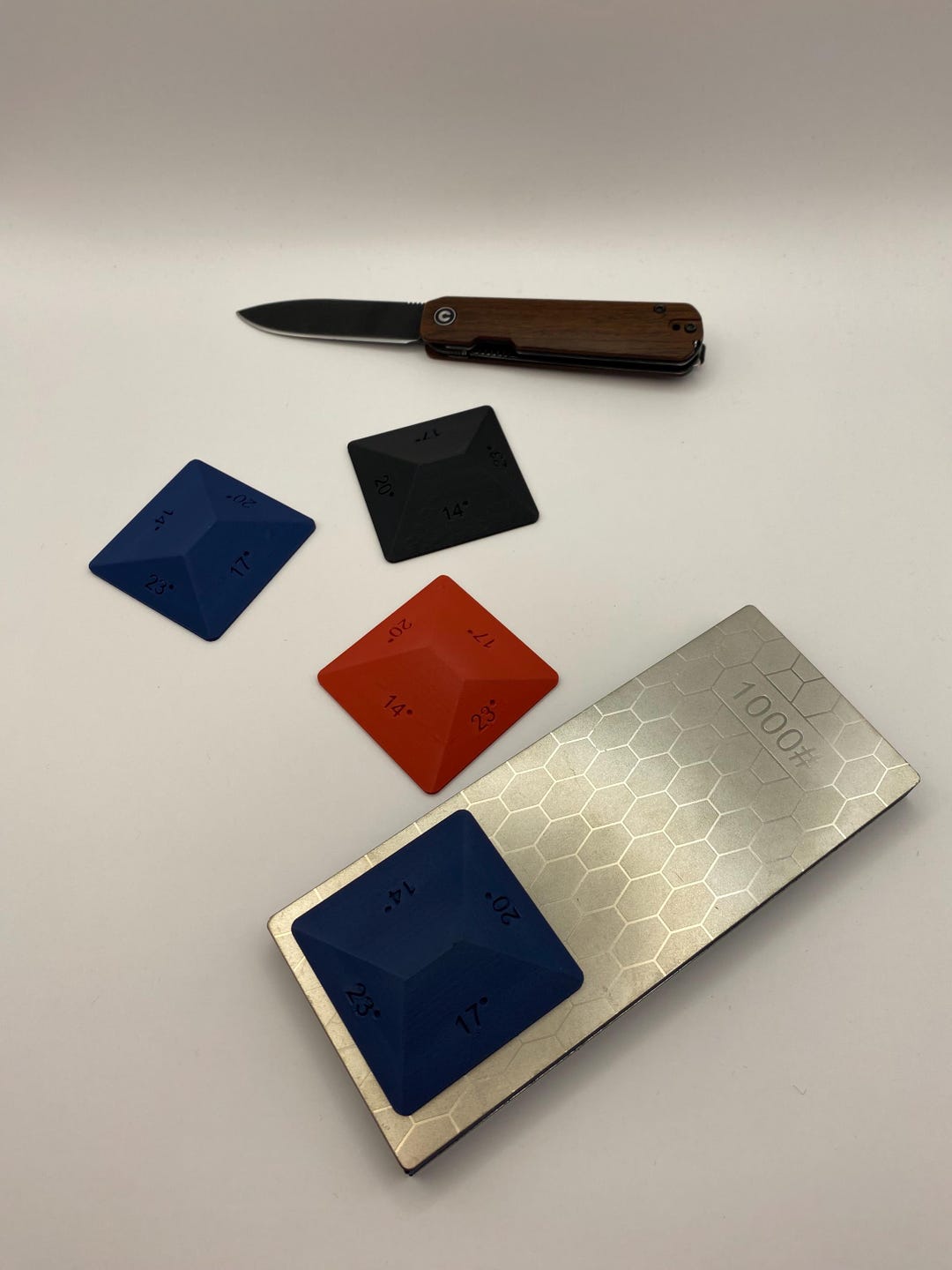 Set of 3 Magnetic Angle Pyramids for Sharpening Knives on Whetstones ...