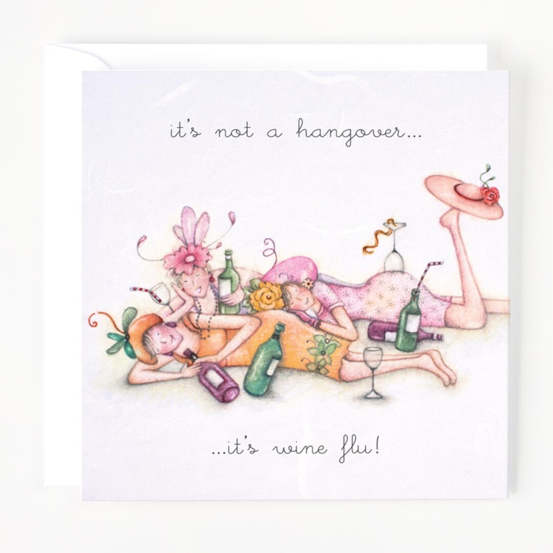 Funny Wine Flu Birthday Card – Friend Gift - Etsy UK