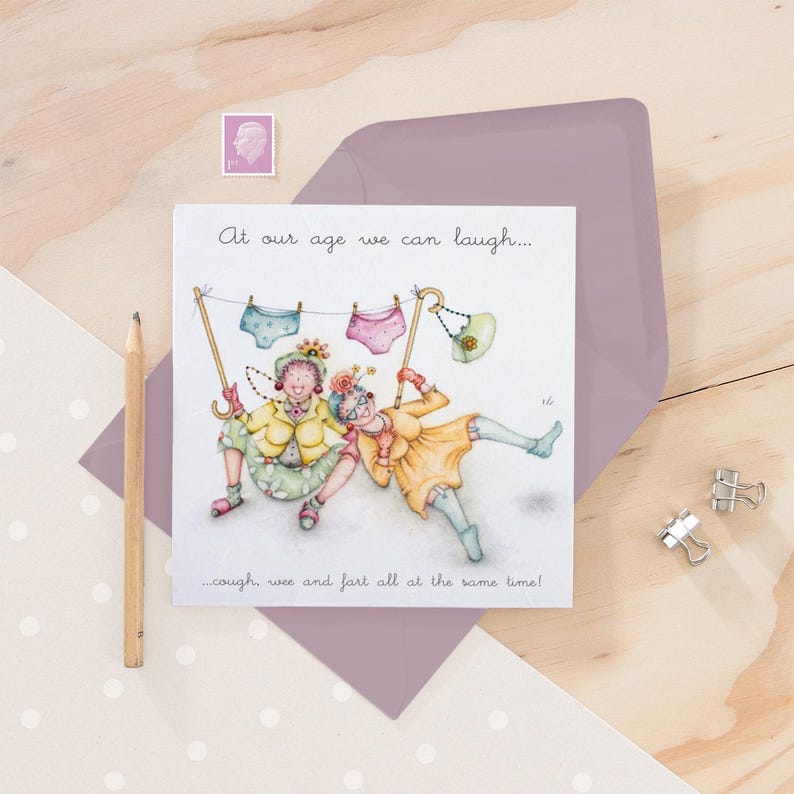 Funny Humour - Cough, Wee and Fart - Mature Greeting Card - Mabel and ...