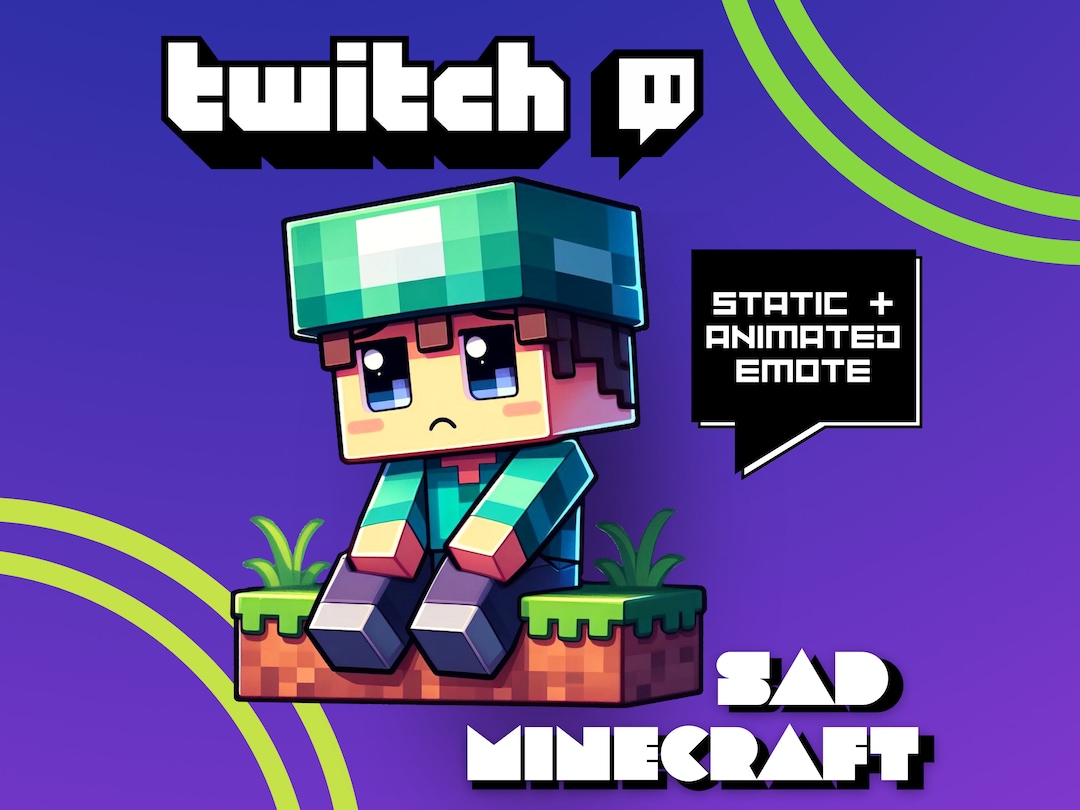 Animated Minecraft Sad Character Twitch Emote, Chibi Art (static ...