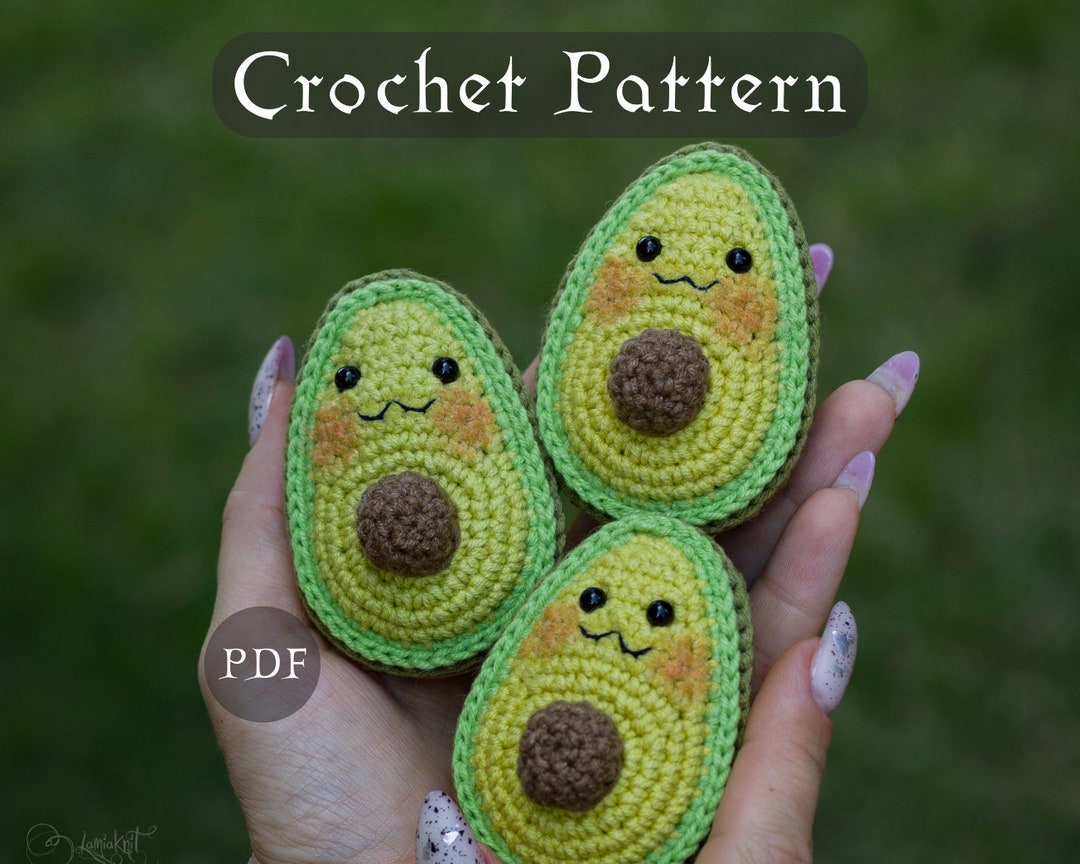 Cute Avocado Crochet Pattern. Amigurumi Avocado. Diy Crochet Toy ...