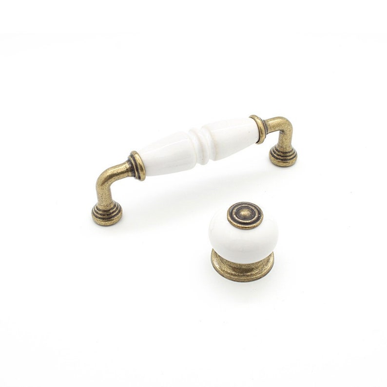 Porcelain Handle, Antique Vintage Handle, White Porcelain Drawer, Knobs Pulls, Dresser Handle ...