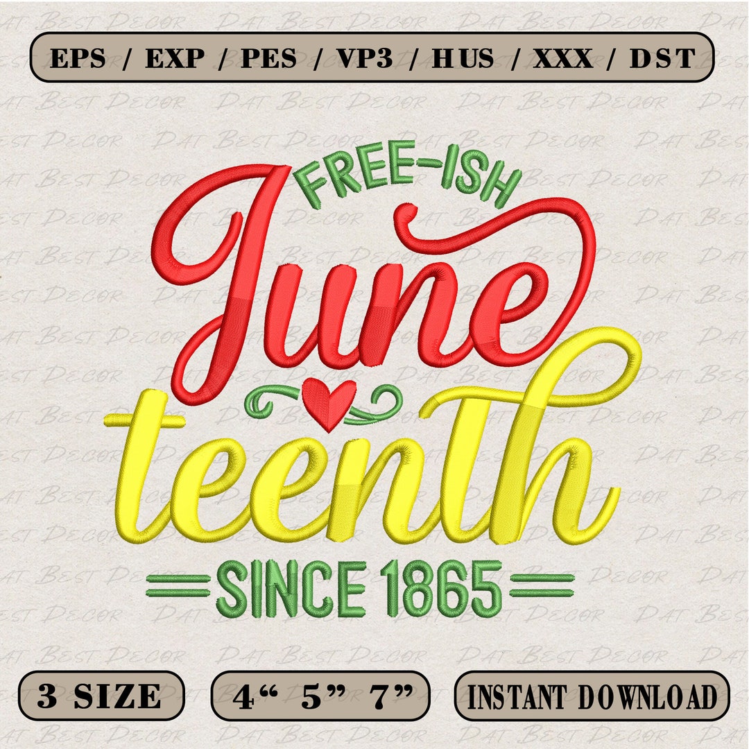 Juneteenth Embroidery Design, Free-ish 1865 Embroidery Design ...