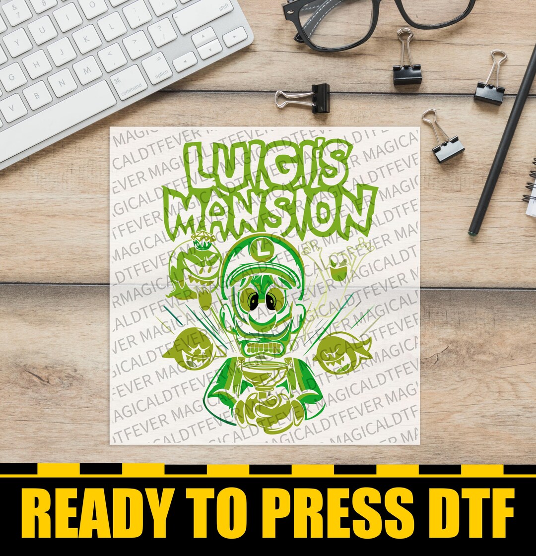 Luigi's Mansion DTF, Ready to Press Luigi, Super Mario Transfer, Luigi ...