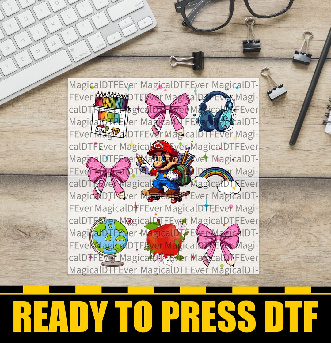 Super Mario Back to School Ready to Press DTF, Disney Vacation Print ...