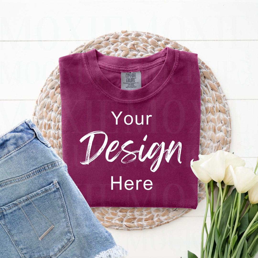 Comfort Colors 1717 Boysenberry Mockup,simple Comfort Colors Mockup ...