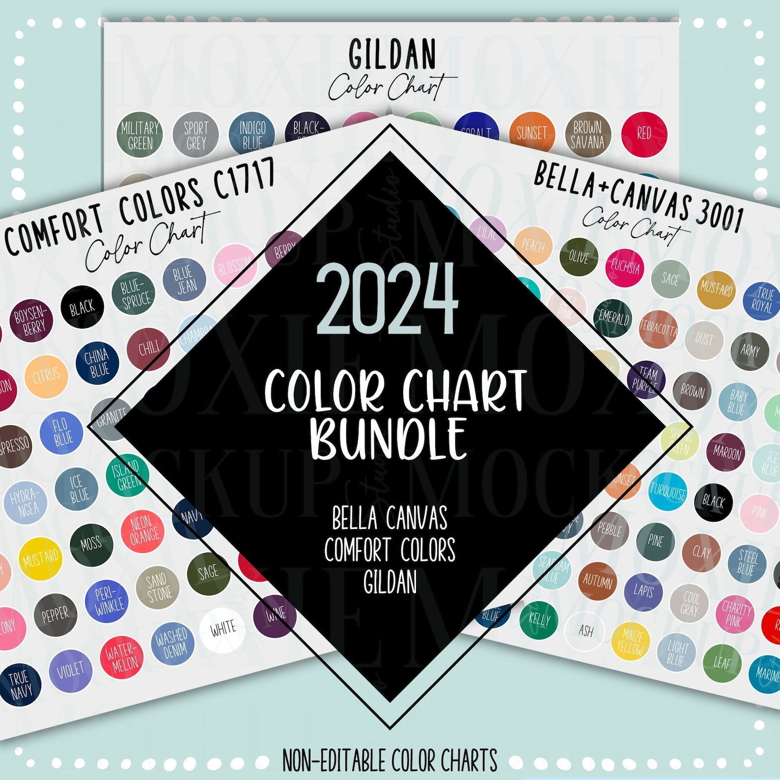 Color Chart Bundle, Current Color Guides, Bella Canvas, Gildan ...