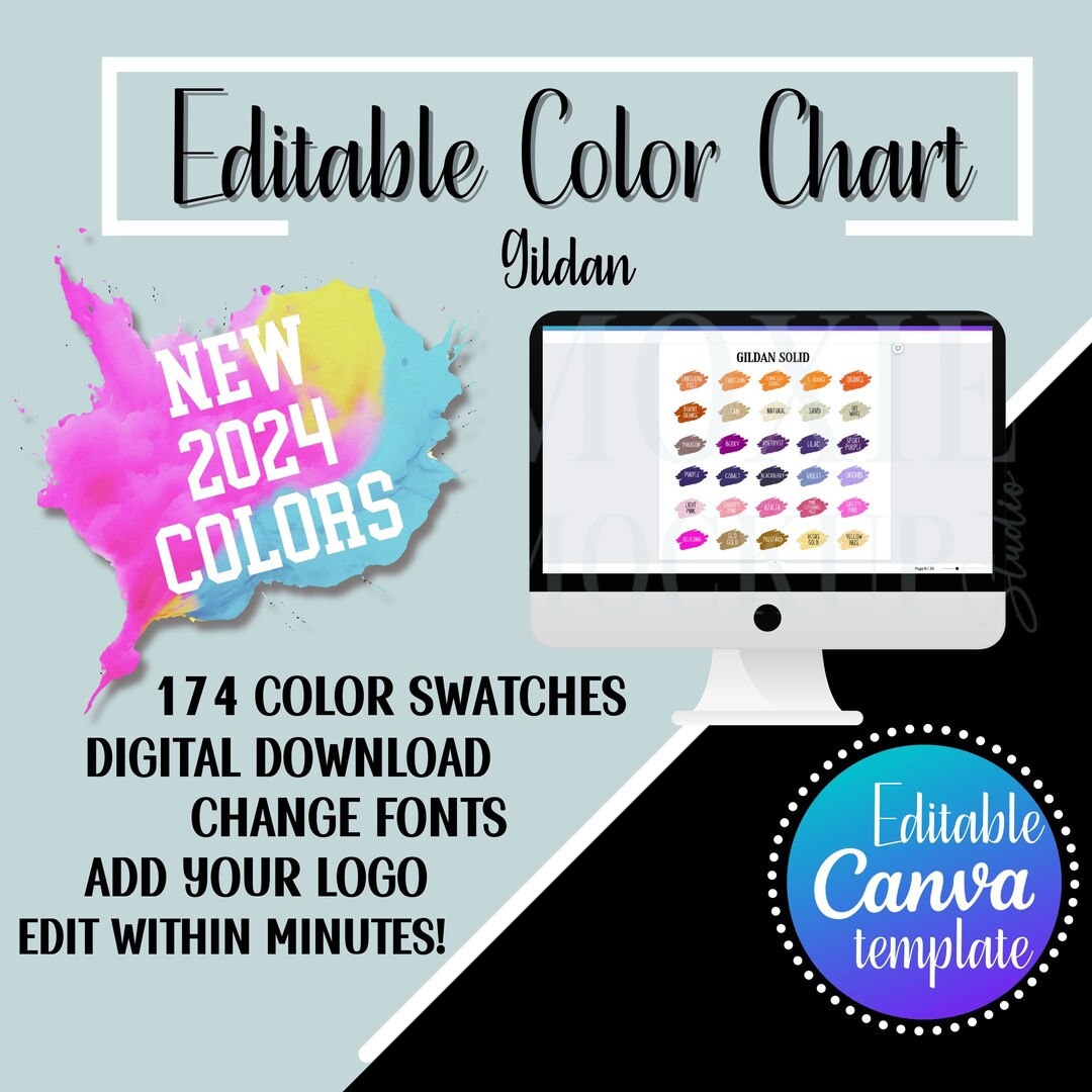 2024 EDITABLE Gildan Color Chart, Gildan Colors, Gildan Color Guide ...