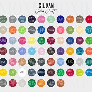 Color Chart Bundle, Current Color Guides, Bella Canvas, Gildan ...