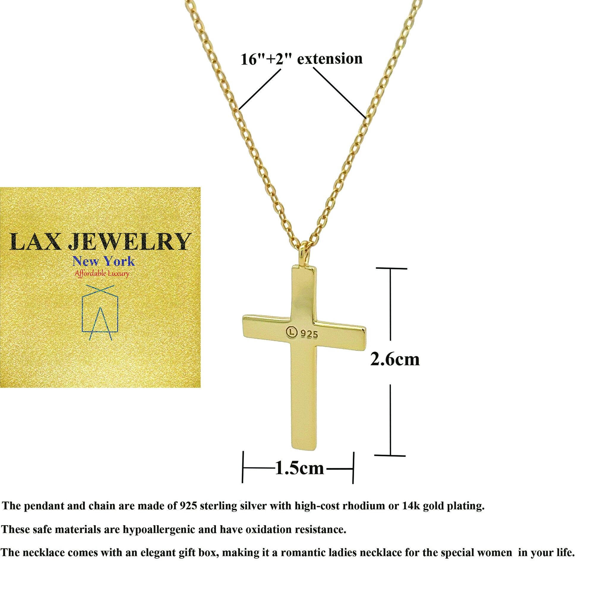925 Sterling Silver Dainty Layered Cross Necklace for Women - Etsy