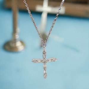 Sterling Silver Cross Necklace for Women - Etsy