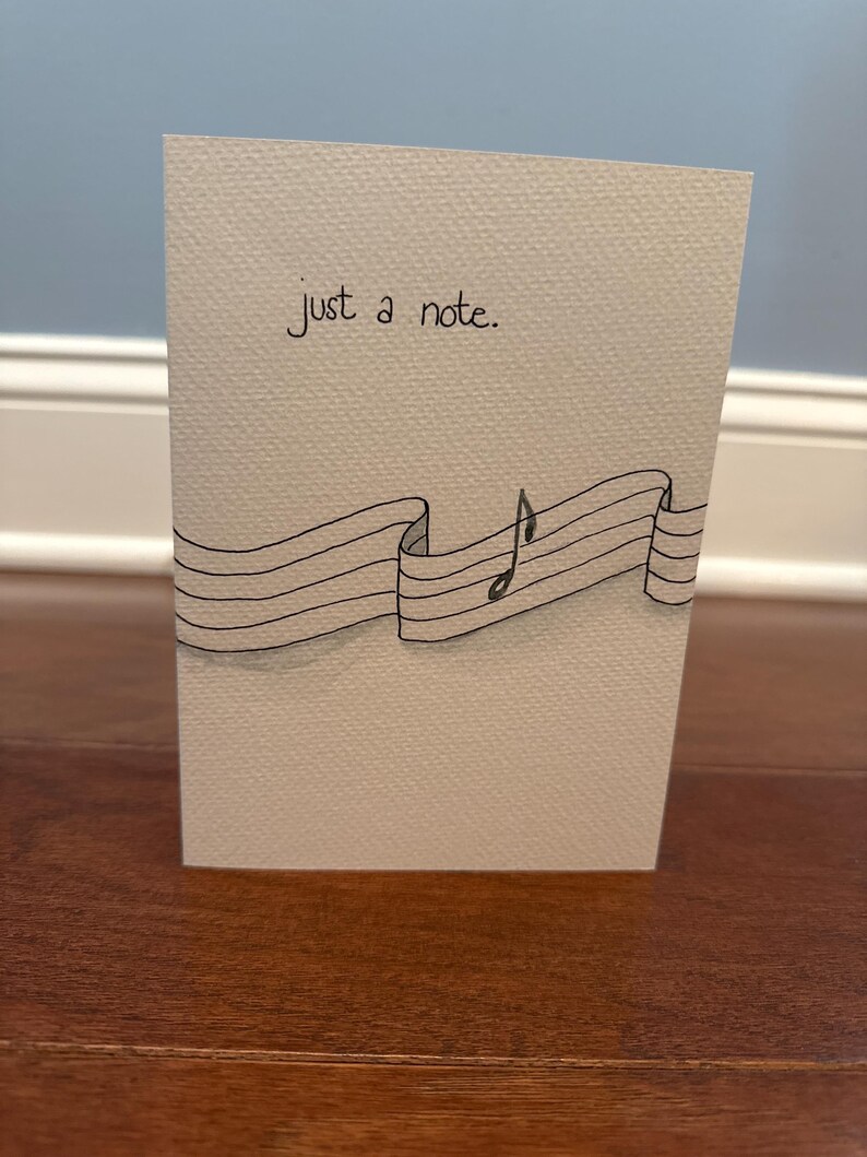 Watercolor Music Note Card: Hand-painted Blank Notecard, 5x7 - Etsy