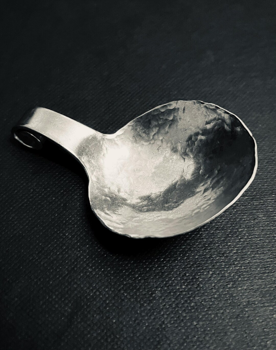 Large Sterling Silver Spoon Pendant Unique Handcrafted Unusual Hammered ...