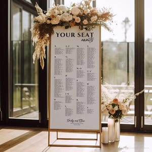 Large Capacity Alphabetical Table Seating Chart, Printable Editable ...