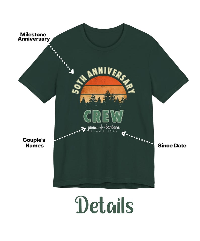 Custom Anniversary Crew Shirt W/ Names and Date, Custom Anniversary ...