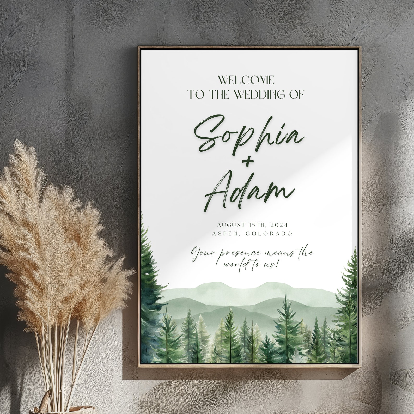 Printable Forest Mountain Wedding Template Bundle, Table Seating Chart ...