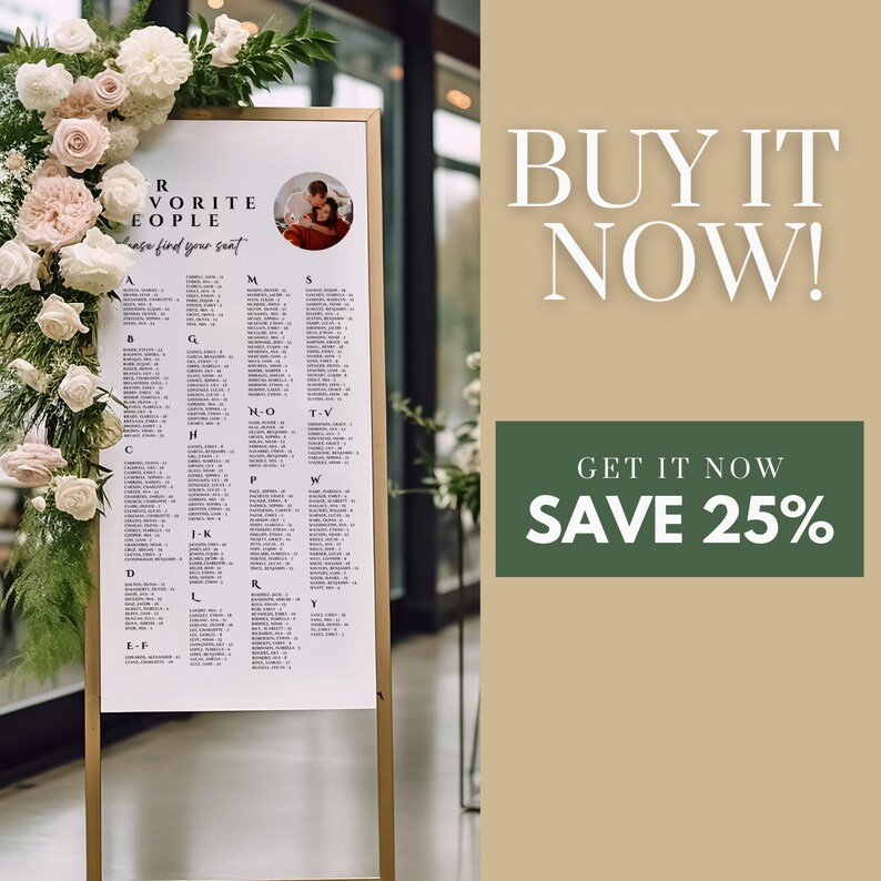 Tall Wedding Seating Chart Alphabetical Order Seating Chart Template ...