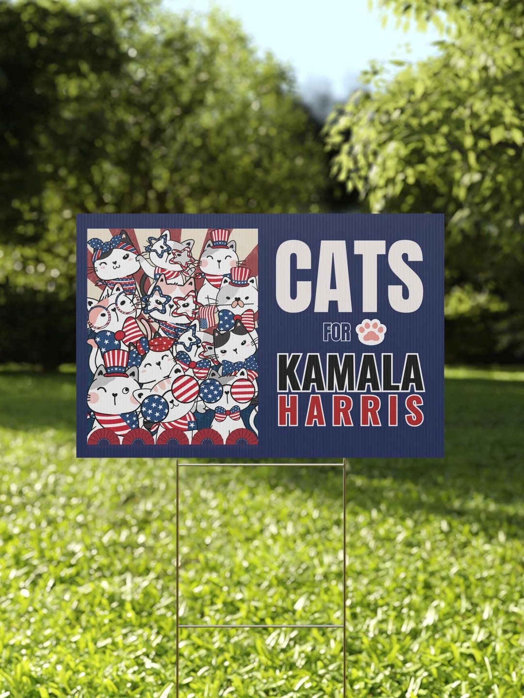 Cats for Kamala Harris 2024 Yard Sign, 18x12 and 24x18 Inches Harris ...