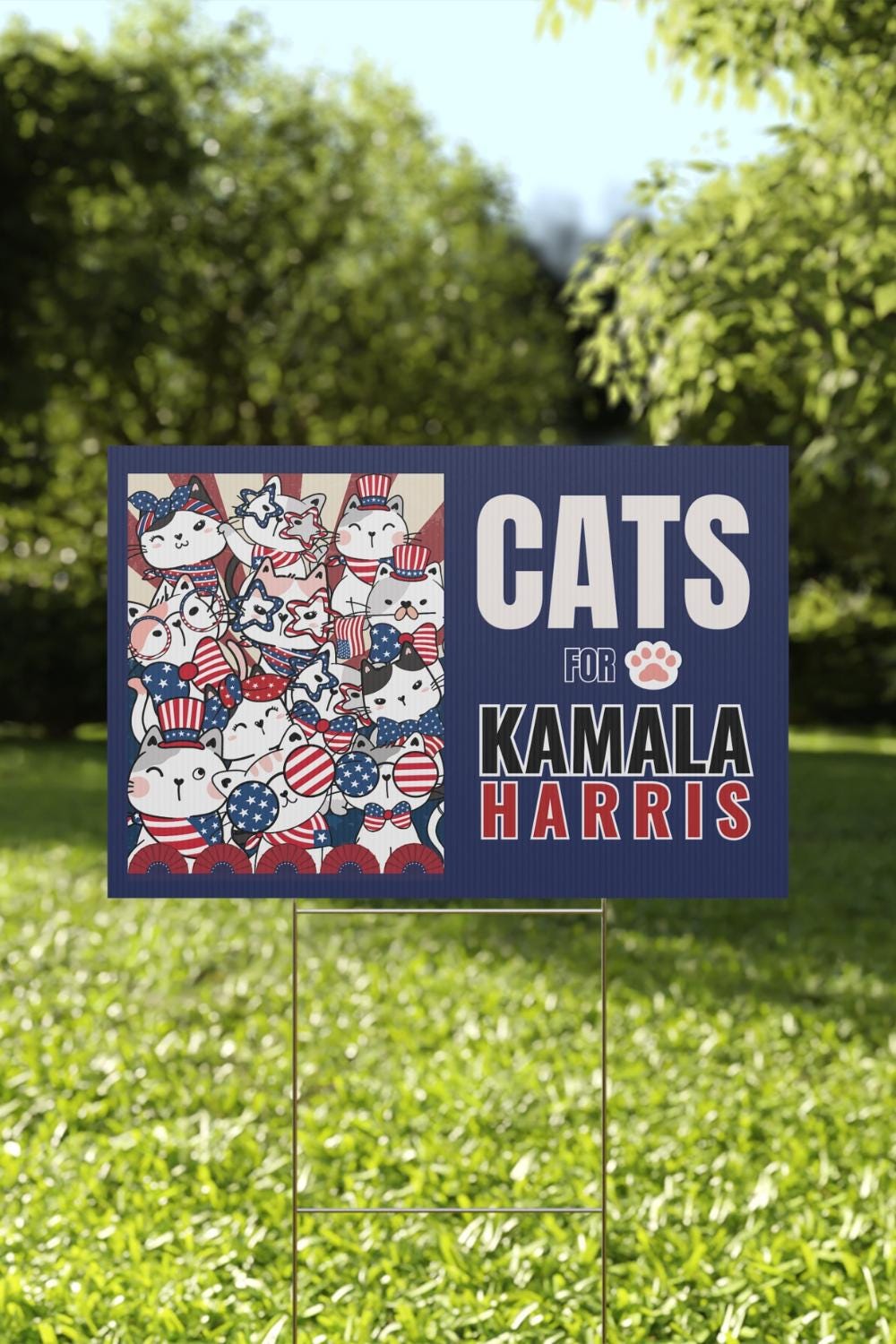 Cats for Kamala Harris 2024 Yard Sign, 18x12 and 24x18 Inches Harris ...