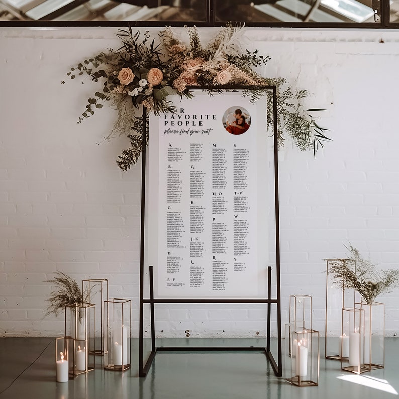 Tall Wedding Seating Chart Alphabetical Order Seating Chart Template ...