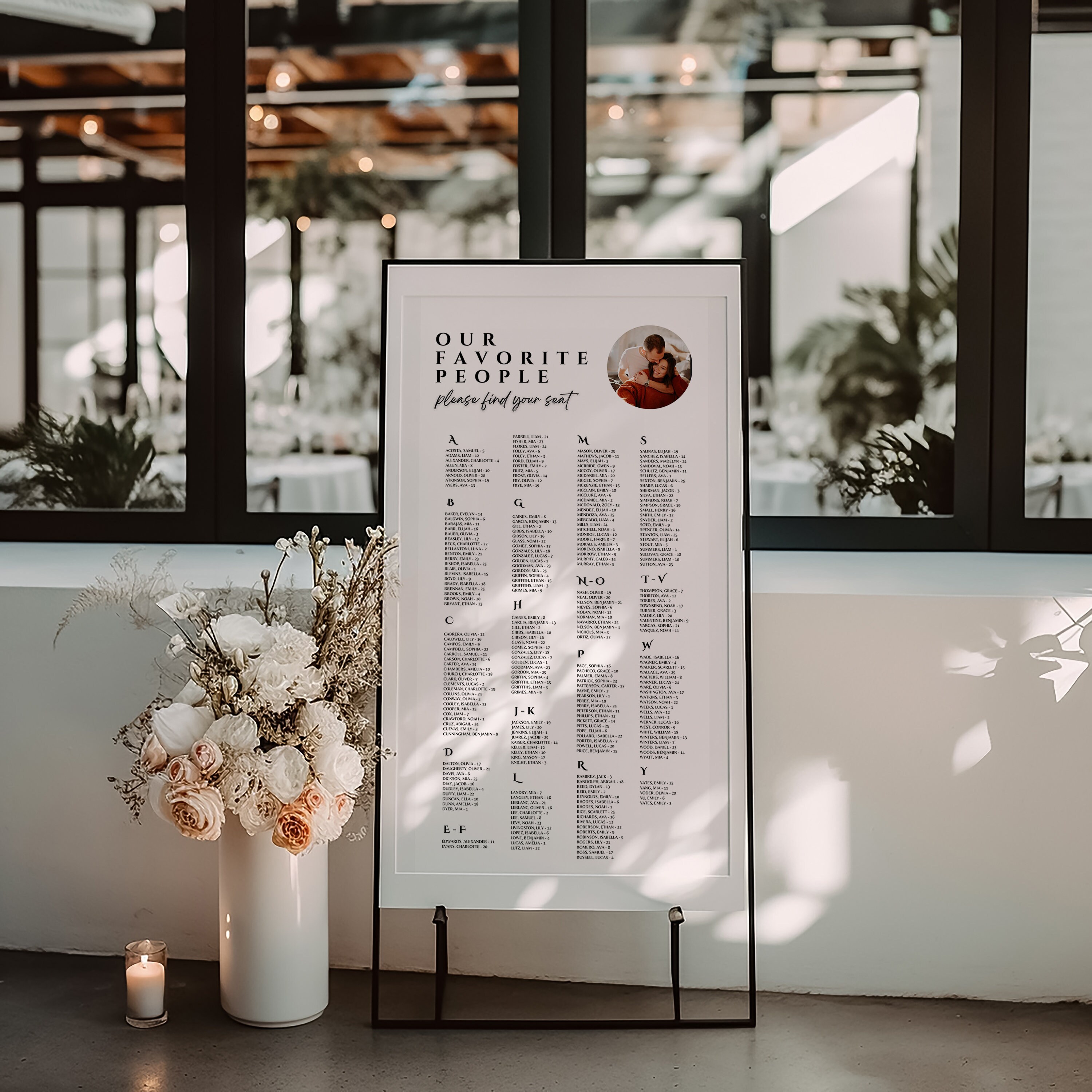 Tall Wedding Seating Chart Alphabetical Order Seating Chart Template ...